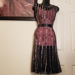 Sandra Darren | Dresses | Vintage Sandra Darren Sheer Satin Fitflare ...